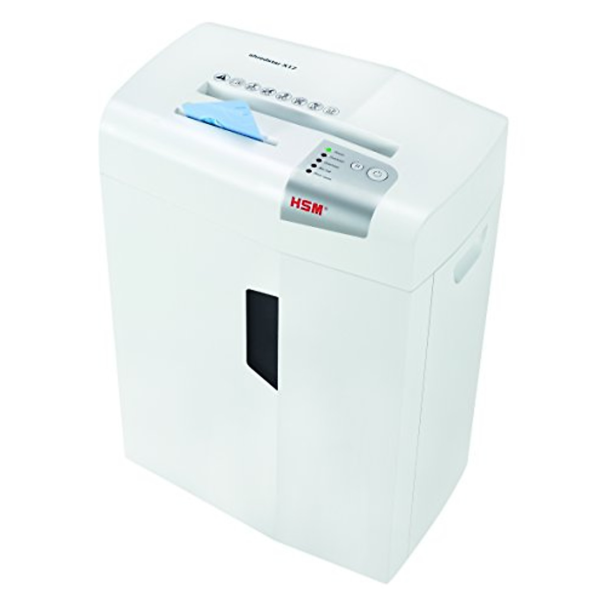 HSM shredstar X17, 17-Sheet Cross-Cut Paper/CD/Card Shredder, P-4 Security Level, 6.9 Gallon, White
