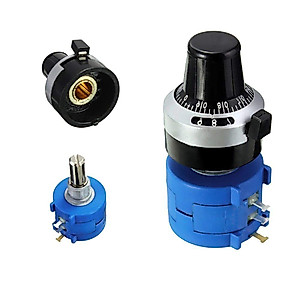 Onwon 1K Ohm Resistor 10 Turn Potentiometer 2W Wirewound Multi-Turn Adjustable Precision Potentiometer with 10 Turn Counting Dial Rotary Knob 6mm Shaft (1K Ohm)
