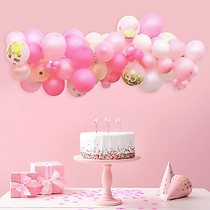 50 Pcs Pink Balloons Set for Parties, Hot Pink & Pink Pearl - Durable Thick Latex Balloons for Party Decorations,Pink Balloons Pack,Ideal for Birthday,Wedding,Bridal Shower