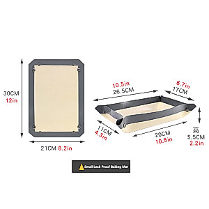 Silicone Baking Mat Eclair Baking Mat Leak Proof silicone baking mat - 4 Sheets Reusable Food Baking Mat for Non-Stick Bakeware Mats Oven Liner for Making Macaron, Pizza, Cookie, Pastry, Bread