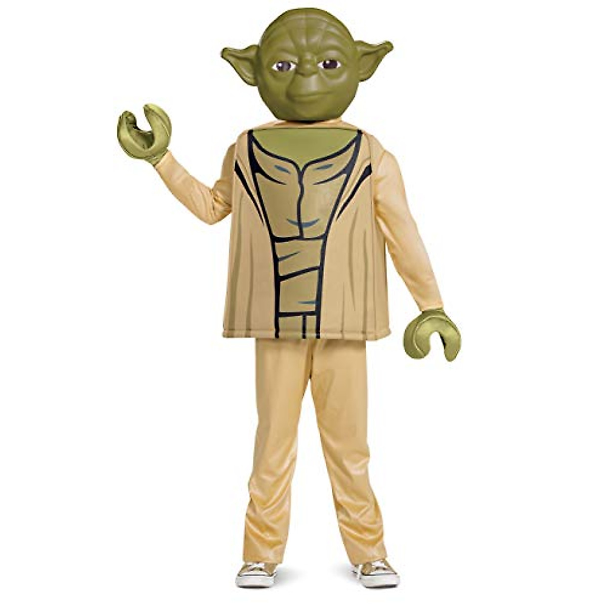 Yoda Costume for Kids, Official Deluxe LEGO Star Wars Costume with Mask and Robe, Child Size Medium (7-8)