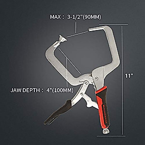 Monster & Master Pocket Hole Clamp, Right Angle Clamp For Woodworking and Pocket Hole Joinery, 11 inch, 2 Pack, MM-WWC-003x2.