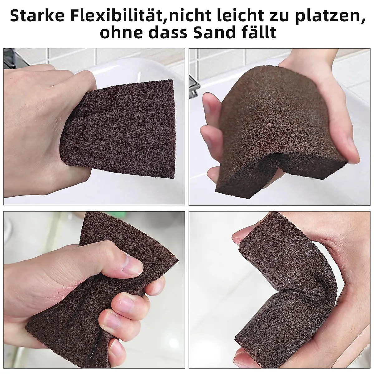 Foamworld 6Pcs Emery Sponge, Nano Carborundum Sponge, Hand Sanding Block, Kitchen Cleaner Tool, Wet and Dry Dual-use, Durable Thick Sanding Sponge Descaling Rust for Home Dish (3.9x2.8x1in)