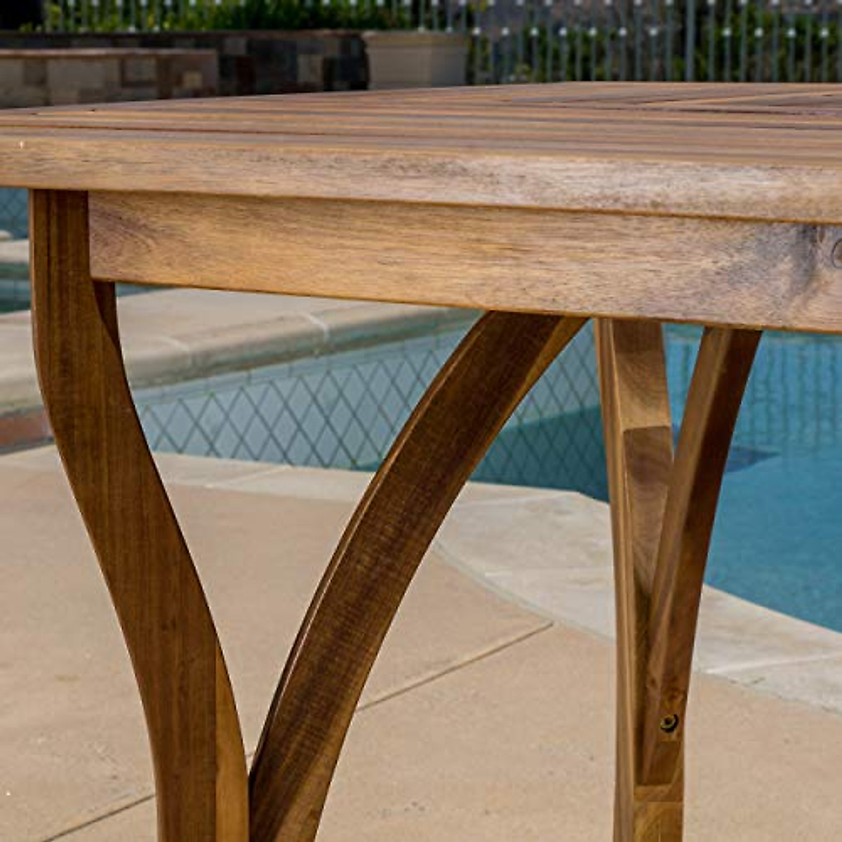 Christopher Knight Home Hermosa Acacia Dining Set, 7-Pcs Set, Teak Finish