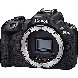 Canon EOS R50 Mirrorless Camera (Black) (5811C002) + 64GB Memory Card + Bag + Charger + LPE17 Battery + Card Reader + Memory Wallet + Cleaning Kit (Renewed)