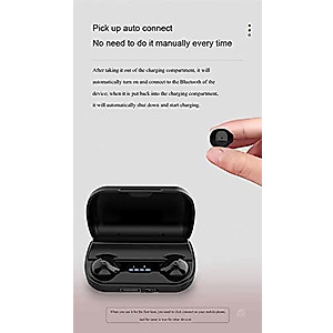 Loluka True Wireless Earbuds Stereo HiFi Music Waterproof Noise-Cancelling Mini in-Ear Discreet with Wireless Charging Case,5.0 True Wireless Earbuds Bluetooth Earphones