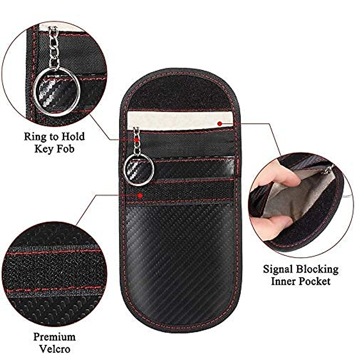 Faraday Pouch for car Keys,2 Pack Faraday Bag | Car Key Signal Blocking Pouch | Keyless Entry Car Keys Case | RFID Blocker Bag for Car Security | Anti-Theft Remote Entry Keyless protector