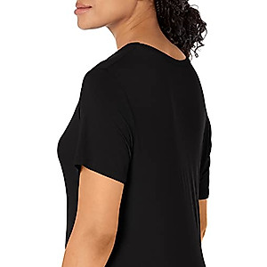 WonderWink Women's Silky Short Sleeve Tee, Black, Large