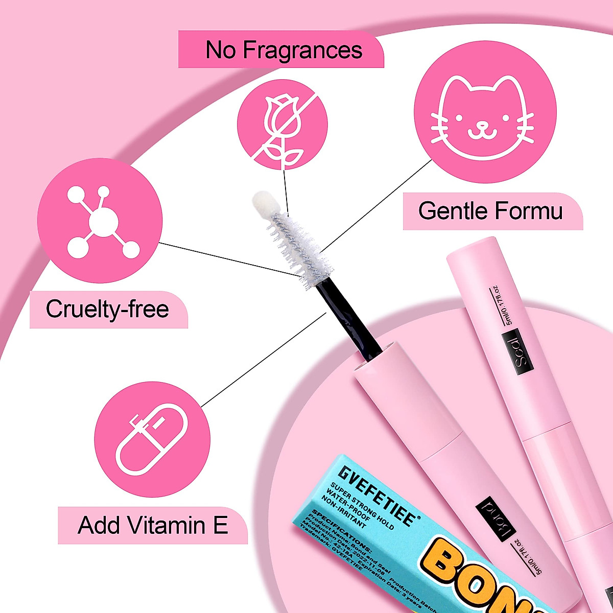 Lash Glue Bond and Seal Individual Lashes Glue Cluster Lash Glue for Lash Extension Super Long-lasting Strong Hold DIY Eyelash Extensions Glue