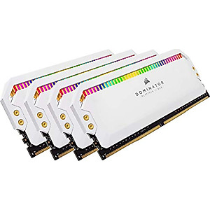 Corsair Dominator Platinum RGB 32GB (4x8GB) DDR4 3200 (PC4-25600) C16 1.35V Desktop Memory - White