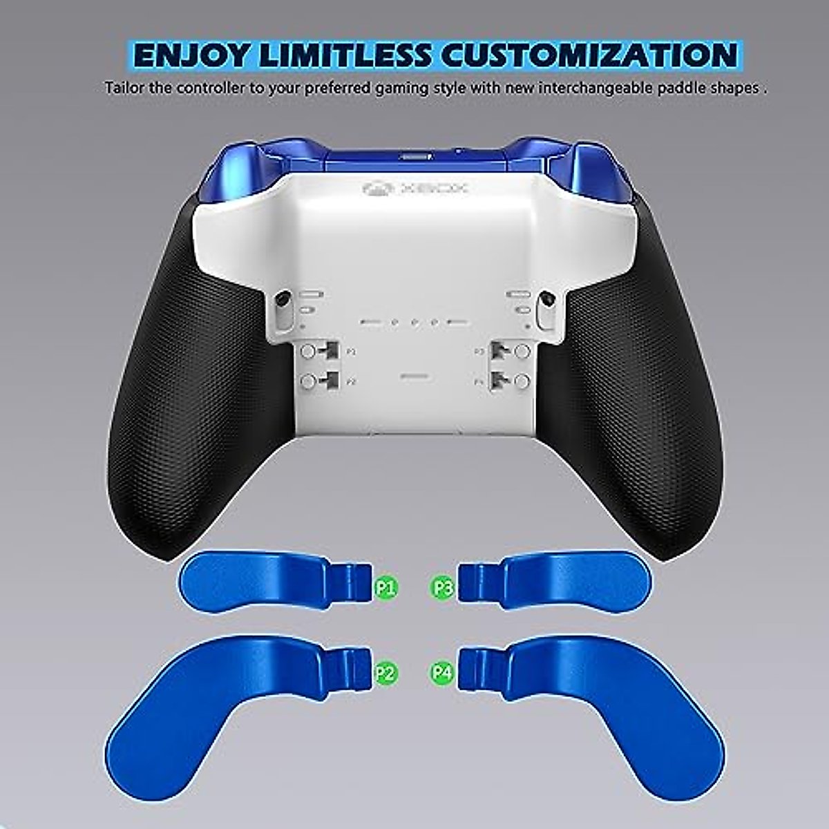 Sedicoca Complete Component Pack for Xbox Elite Wireless Controller Series 2 ,Includes 1 Carrying Case 1 Dock, 4 Paddles, 2 DPads,6 Thumbsticks,1Tool, for Xbox One Elite Series 2 Core Replacement Parts（blue ）