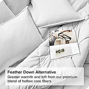 Bare Home Comforter Set - King/California King Size - Ultra-Soft - Goose Down Alternative - Premium 1800 Series - All Season Warmth (King/Cal King, White)