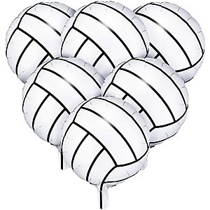 6 Pieces 18 Inches Volleyball Balloons Foil Volleyball Balloons Aluminum Foil Balloons for Birthday Party Sports Themed Party Decor