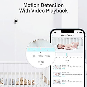 Sense-U Smart 2K Video Baby Monitor, FSA & HSA Eligible, Pan/Tilt, Person/Baby Crying/Motion Detection, 2-Way Talk, Night Vision, Background Audio, No Monthly Fee, (Compatible with Smart Baby Monitor)