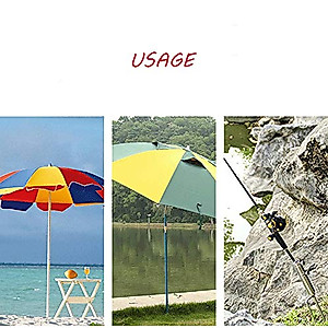 Rayberro Beach Umbrella Anchor Sand Stainless Steel Sand Anchor for Umbrella Grass Ground Stake Holder Spike In Ground Umbrella Base Fit for Caliber 1.1-1.4inch