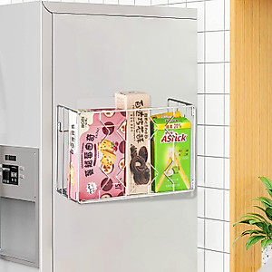YQh Wall Mount Kitchen Wrap Organizer Rack, Kitchen Wrap Organizer Rack, Mounts to Solid Cabinet Doors or Walls, Tall Basket Door Mount Cabinet Organizer