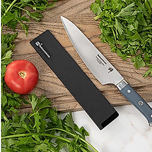 Restaurantware Sensei 10.5 x 2 Inch Knife Sleeve, 1 Knife Protector - Fits Chef Knife, Felt Lining, Black Plastic Knife Blade Guard, Durable, Cut-Proof