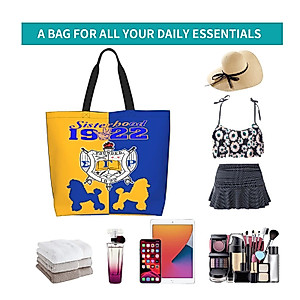 Kunsaww Sigma Gamma Rho Shoulder Bag Sorority Gifts Women'S Fashion Shoulder Tote Large Capacity Reusable Shopping Bag