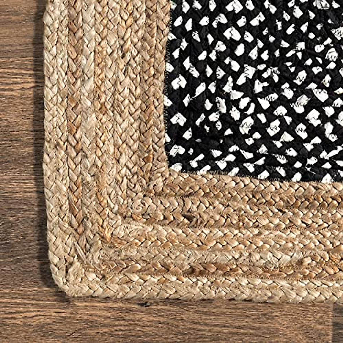 nuLOOM Lesha Natural Fiber Area Rug, 6' Round, Black