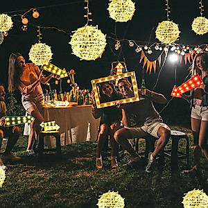 Outdoor Balls Lights Hanging Tree Garden Lights 4 Pack 7.87" Sphere Lights with Plug in Globe Lights Trees Garden Lights for Party Wedding Yard Garden Porch Patio Decoration(Warm White)