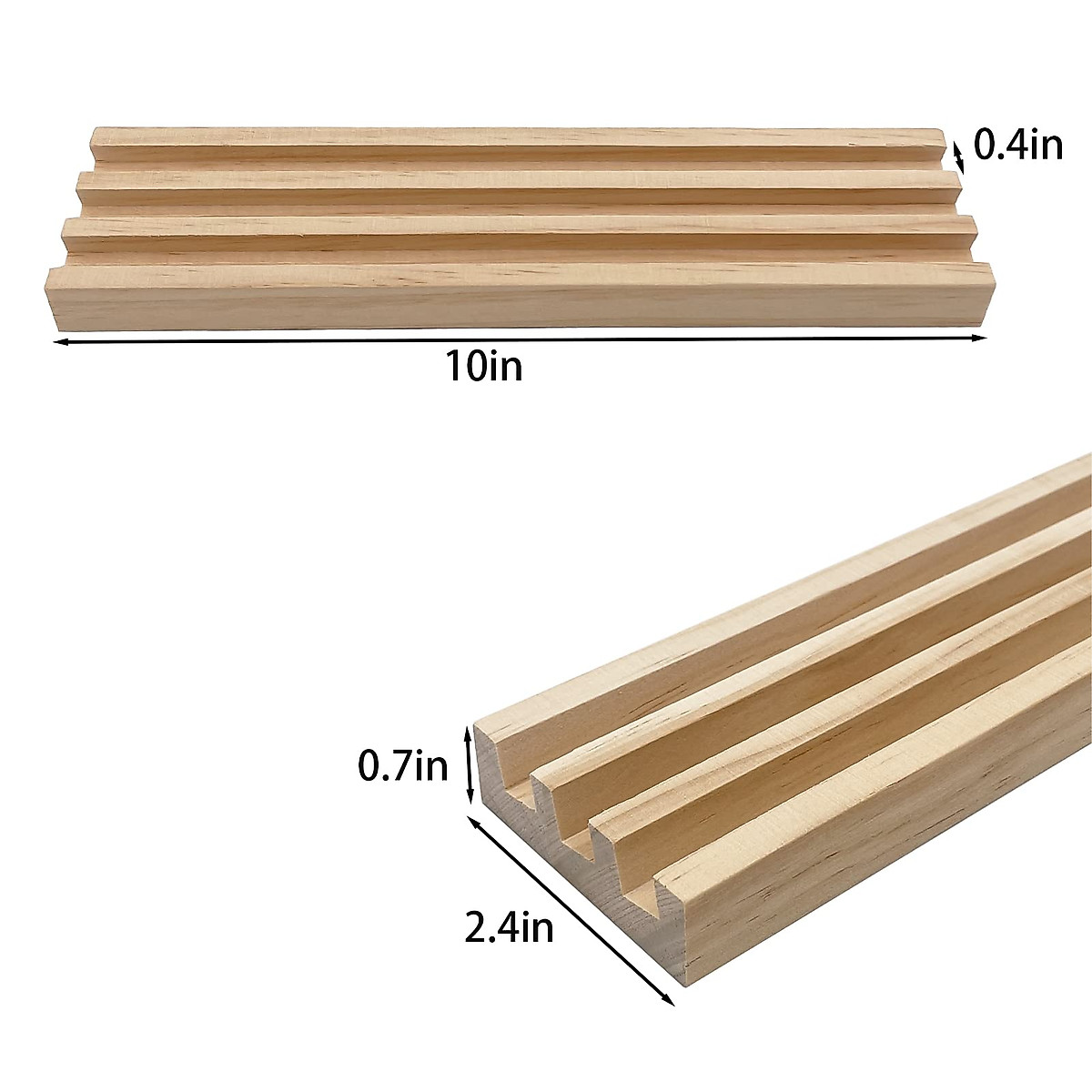 JUNWRROW Premium Pinewood Domino Racks/Trays - Set of 8 for Mexican Train Dominoes, Chickenfoot Dominoes and Other Domino Games - Dominoes NOT Included