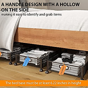 CHAMUTY Under Bed Storage Containers with Wheels - Clothes, Shoes and Underbed Organizer for Bedroom Comforter Storage