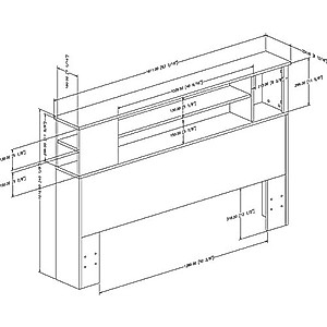 South Shore Vito Bookcase Headboard, Queen, Chocolate