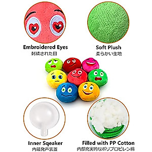 SCHITEC Squeaky Dog Toys, [8 Pack] Soft Stuffed Plush Balls with Squeakers, Interactive Fetch Play for Puppy Small Medium Pets