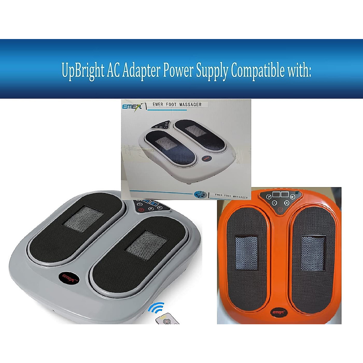 UpBright 24V AC/DC Adapter Compatible with EMER XJ-F-32B XJ-F-32 XJF32 Remote Controlled Deep Kneading Shiatsu Electric Foot Massager 24.0V 2.0A 24VDC 2A 48W Power Supply Cable Cord Battery Charger