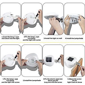 ROSHWEY Backyard Lights, 6 Pack Solar Fence Lights with 9 LED Waterproof Outdoor Gutter Lights for Eaves Garden Landscape Yard (Warm White)