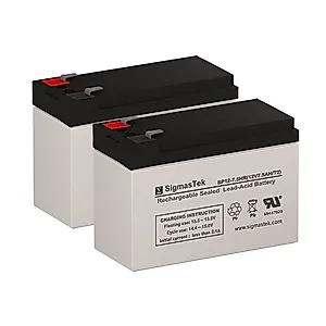 SigmasTek Set of 2 12 Volt 7.5 Amp T2 (F2 -.125") Sealed Lead Acid Batteries