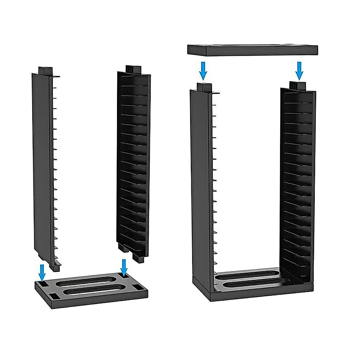 Media Storage Cabinet, Adjustable Game Disc Storage Organizer Shelf Durable and Stable Functional Game Storage Tower for