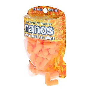 HEAROS Nanos NRR 28 Noise Cancelling Foam Ear Plugs - Extra Small Hearing Protection for Petite Ears - Ideal for Sleeping snoring Travel Concerts Sports Events and Shooting (25 Pairs)