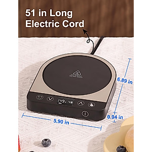 Rigstne Coffee Mug Warmer - 50W Mug Warmer for Desk, Coffee Cup Warmer Fast Heating, Candle Warmer Plate for Travel, Office and Home, 15 Temp Settings, Black