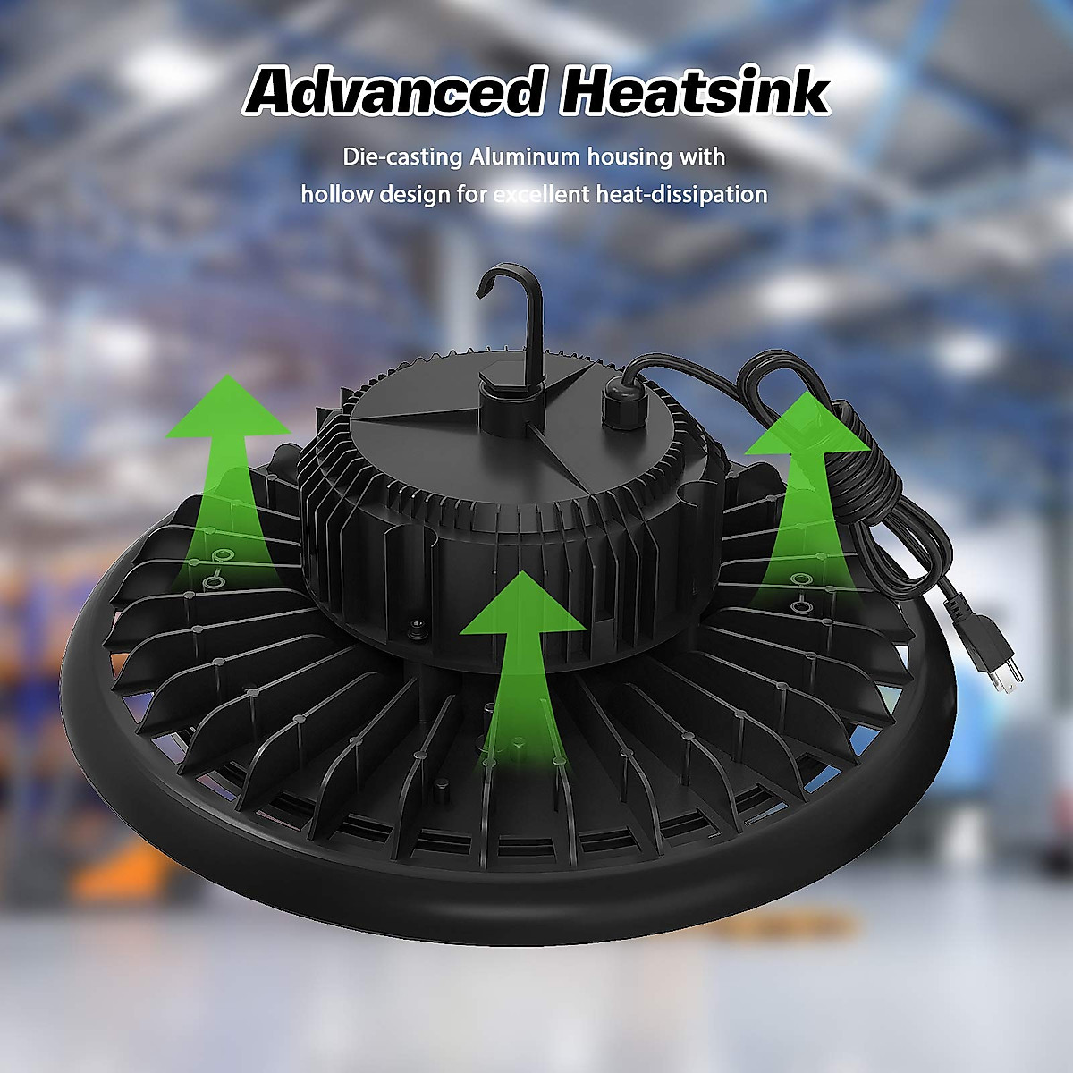 ANTLUX UFO High Bay LED Lighting, 150W (600W HID/HPS Replacement), 19500LM, 5000K Daylight White, IP65 Waterproof, Warehouse Lights, Commercial Workshop 150 Watts LED High Bay Light Fixtures