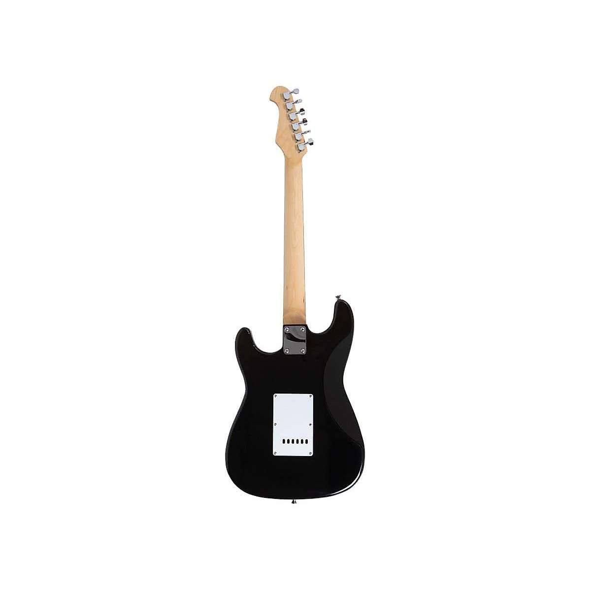 Monoprice Indo Series 6 String Electric Guitar Package, Right, Black (625904)