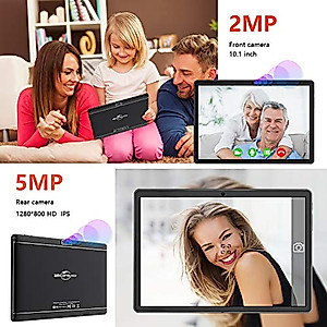 ZONKO Tablet 10.1 Inch Android Tablet with 2GB RAM+32GB ROM+128GB Expandable Storage, Dual Sim Card Slot for 3G Phone Call, Support WiFi, Bluetooth, GPS(Black)