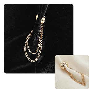 Multi-Function Magnetic Clothing Clips - Magnetic Clothing Clips with Chain Magnetic Buttons for Hijab, Loose T-Shirt Hems, Sleeves, Collar and Pants Hems (Silver - 4pcs)