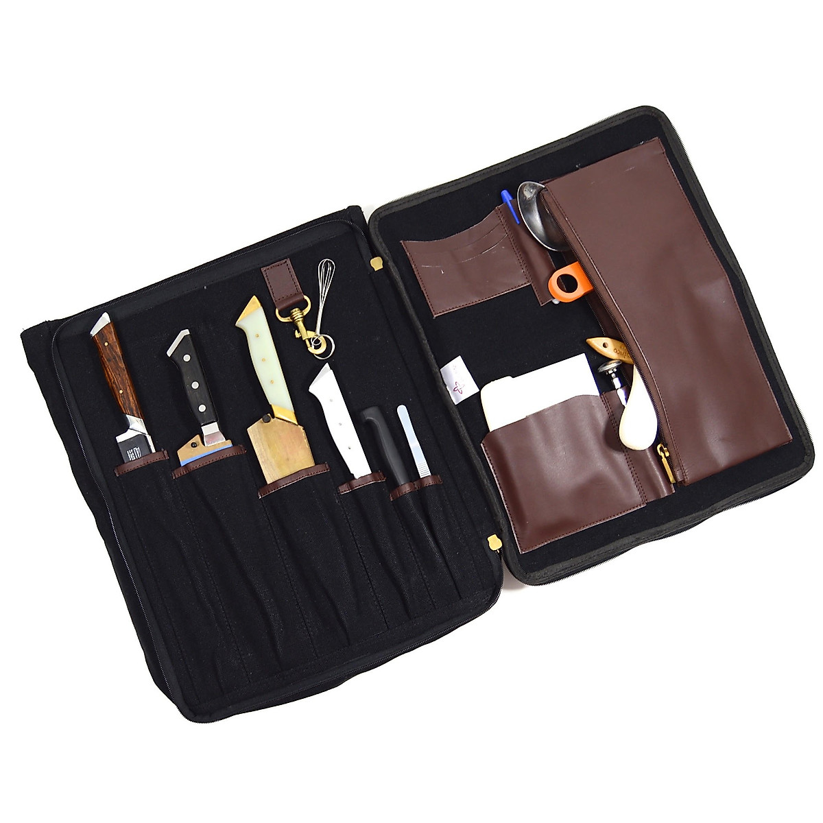 Chef Pack Knife Carrier Backpack With Shoulder Straps – Professional Canvas Travel Case With Organizer Slots For Knives Pens Pencils & Spoon