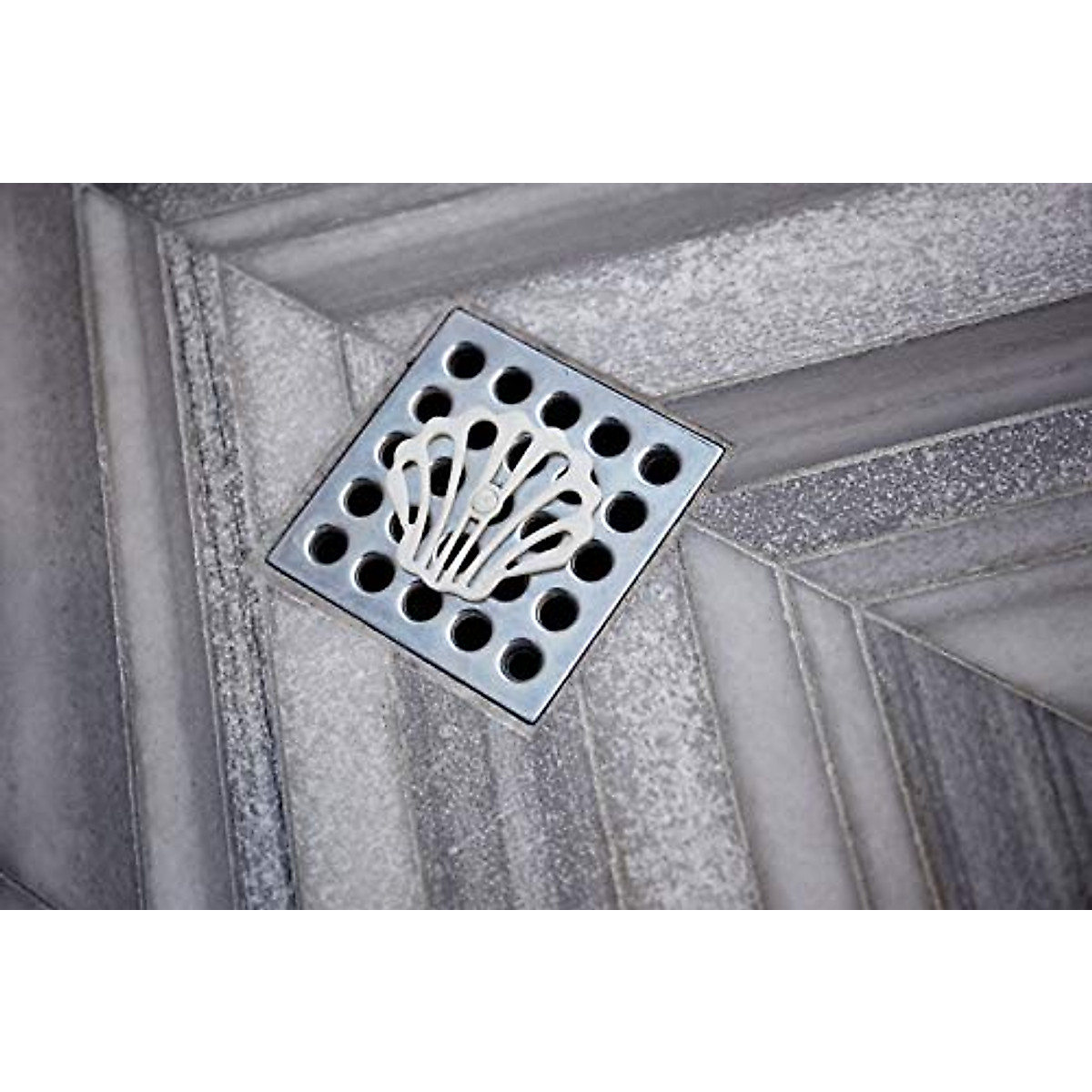 DrainWig Shower Drain Hair Catcher, Disposable Drain Protector, Ocean, White & Teal, 2 Pack