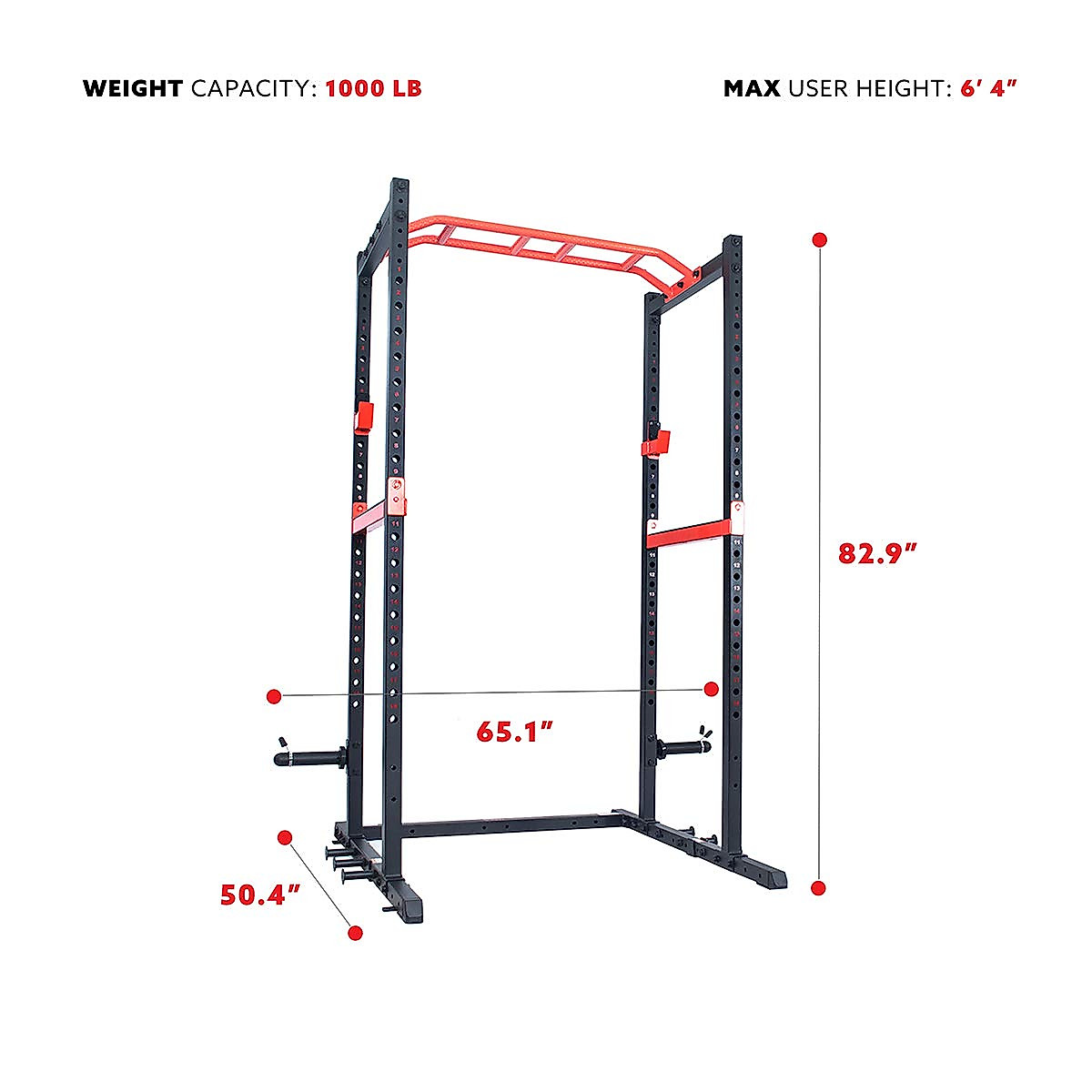 Sunny Health & Fitness Power Zone Strength Rack Power Cage - SF-XF9925, black