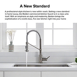 Kraus KPF-1610SS Bolden 18-Inch Commercial Kitchen Faucet with Dual Function Pull-Down Sprayhead in All-Brite Finish, Stainless Steel