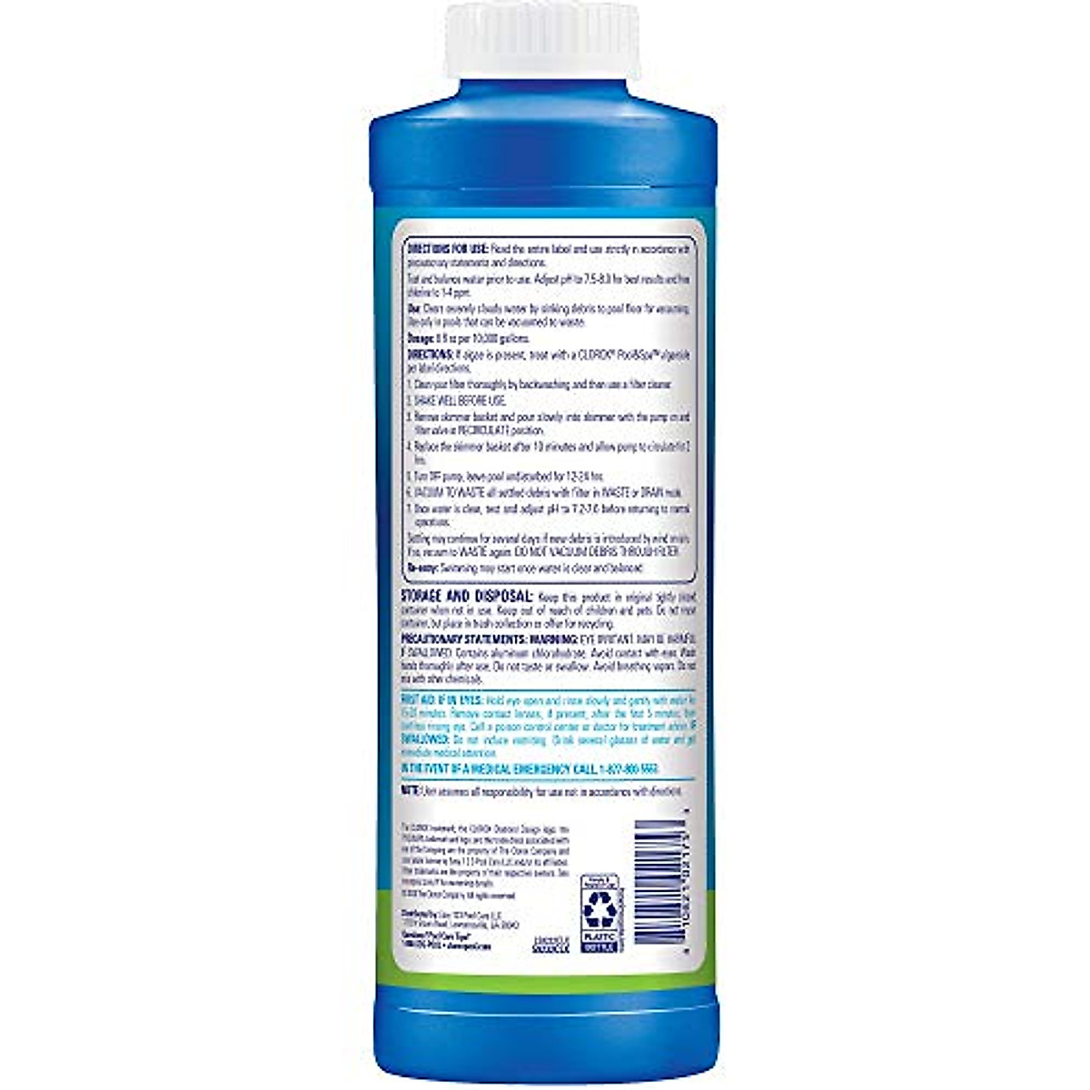 Clorox Pool&Spa Sink to Clear Flocculant, 1-Quart 59232CLX