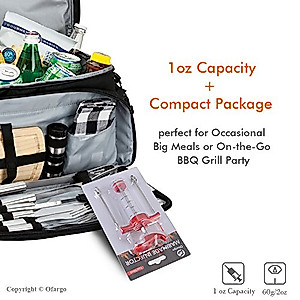 Ofargo Plastic Marinade Injector Syringe with Screw-on Meat Needle for BBQ Grill, 1-oz, Red, Recipe E-Book (Download PDF)