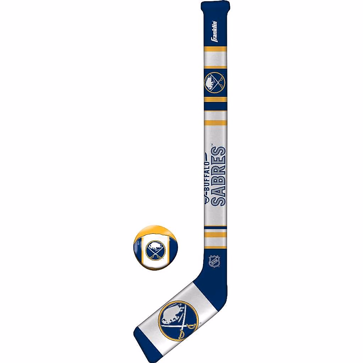 Franklin Sports Buffalo Sabres NHL Mini Soft Hockey Stick Set - NHL Team Soft Foam Mini Hockey Stick and Ball Set - Great Toy for Kids, 1
