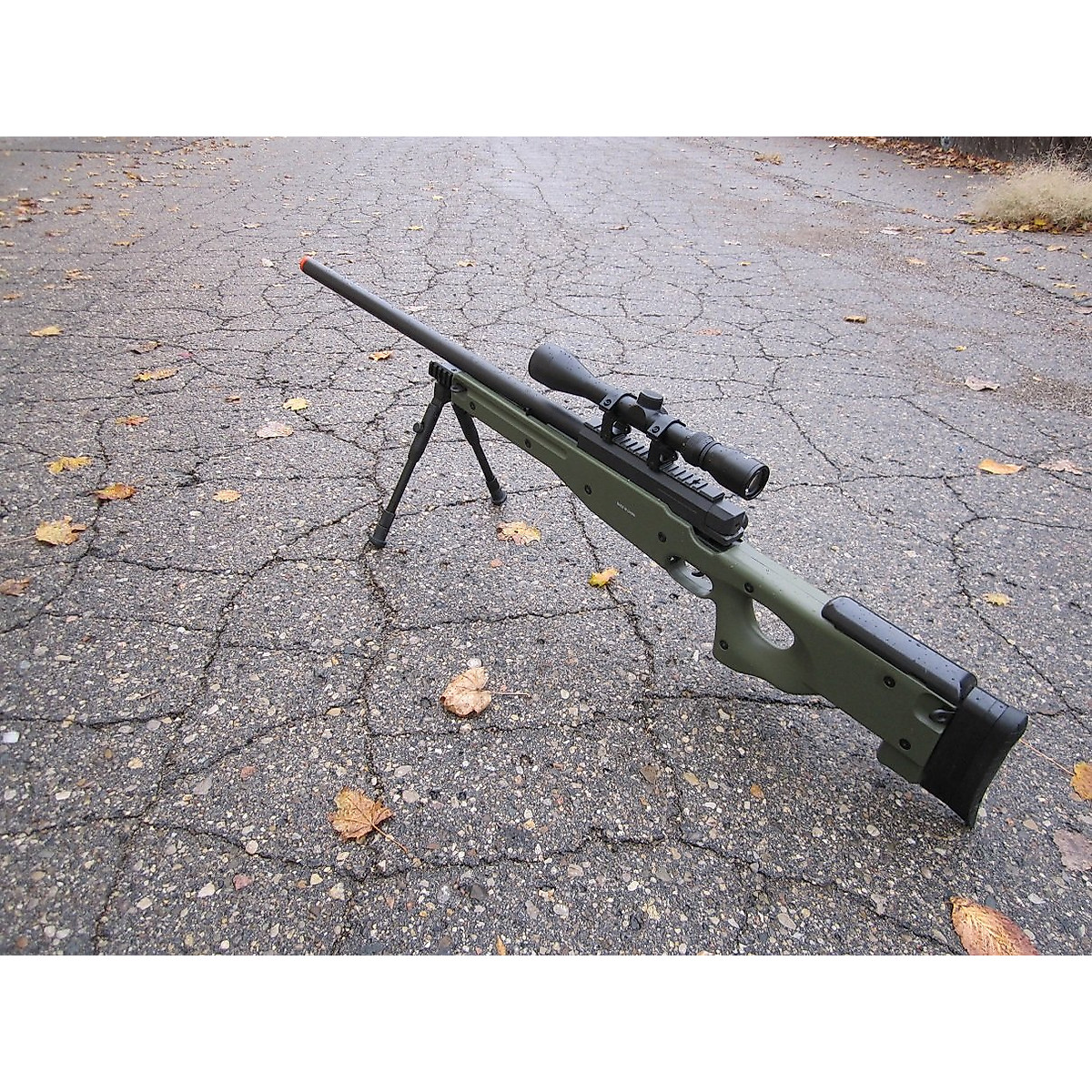 wellfire mk96 bolt action awp sniper rifle w/ scope and bipod - od(Airsoft Gun)