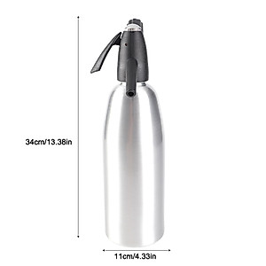 1 Liter Soda Maker,Home Soda Water Siphon Alloy Soda Sparkling Water Maker Fizzy Soda Machine for Fresh Soda Water, Cocktails, Hard Seltzers(Silver)
