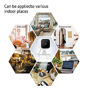 Ayotu 2 Pack Wall Mount for Blink Mini Camera, Easy Installation with Strong 3M Tape Adhesive Holder, Another Installation Methods-Screw Bracket Stand for Blink Mini (Not Including Camera), White