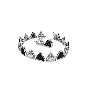SWAROVSKI Ortyx Bracelet, Triangle cut crystals, Black, Rhodium Finish