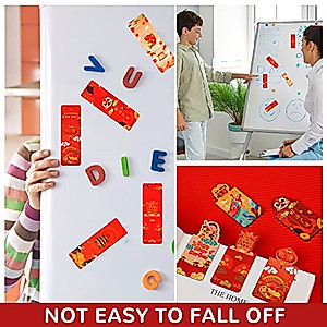 MWOOT 24Pcs Chinese New Year Magnetic Bookmarks for Kids Adults Reading Lovers, Creative Red Magnet Page Markers Kit for Spring Festival, Gifts, Party, Reading Supplies (12 Styles, 4.5x3CM)